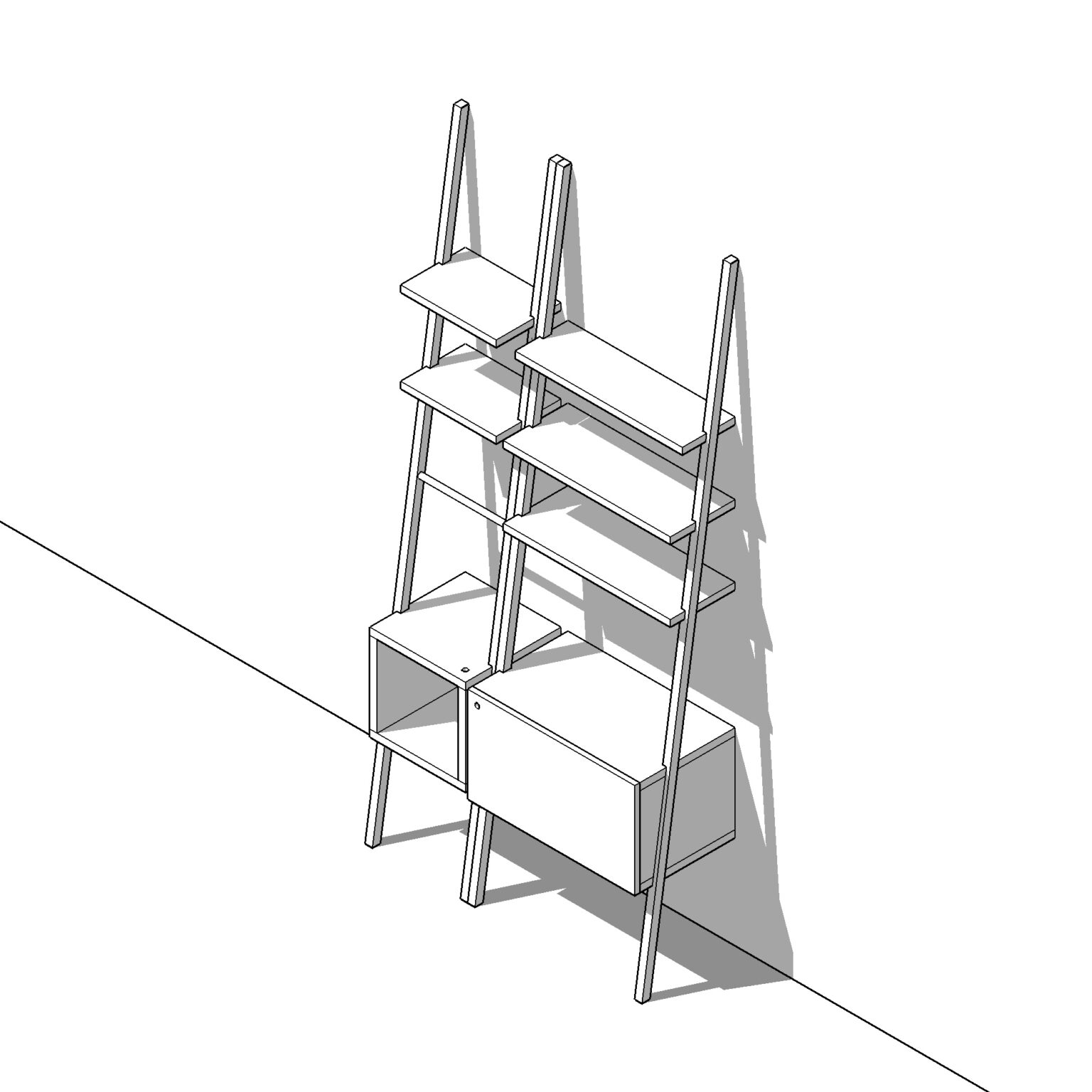 Our components: desks, sideboards, modular equipped walls. - Vud Design